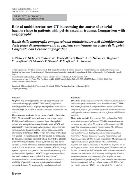 Pdf Role Of Multidetector Row Ct In Assessing The Source Of Arterial Haemorrhage In Patients