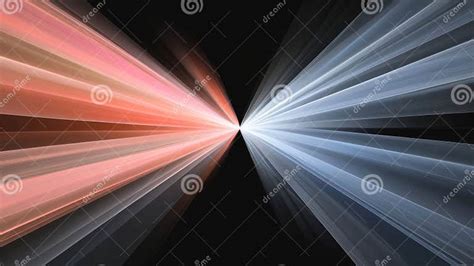 A Dynamic Visual Of Converging Light Beams Creating A Sense Of Movement And Depth Stock