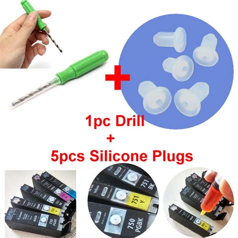 Ink Cartridge Refill Syringe Inkjet Printer Diy Refilling Tools Kit Ciss Drill Clamp