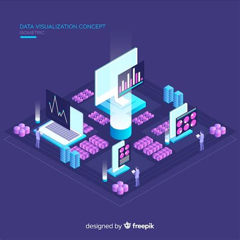 Free Vector Isometric Data Visualization Background