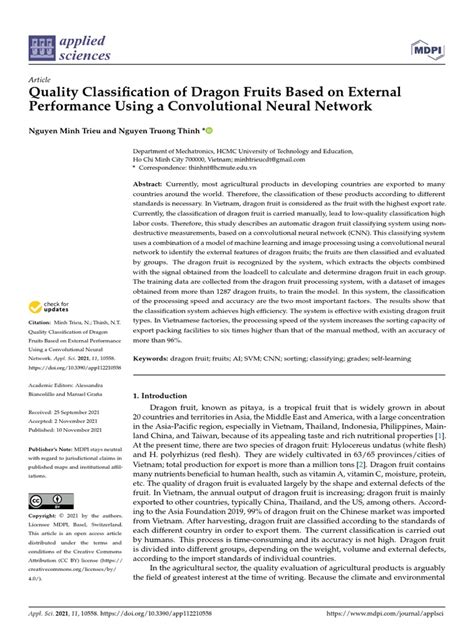 3quality Classification Of Dragon Fruits Based On External Performance