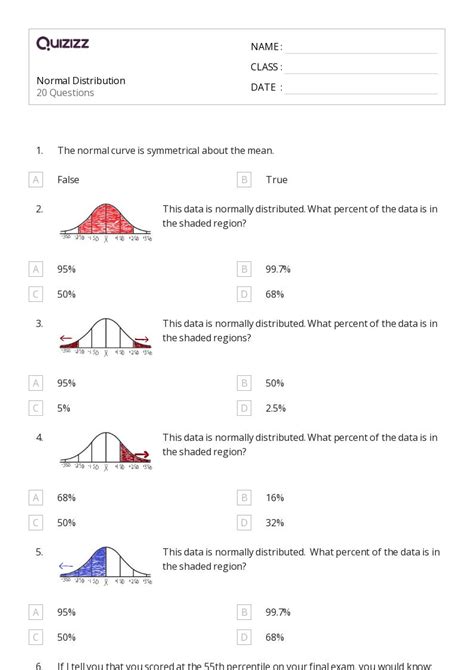Normal Distribution Worksheet 2 Worksheets Library