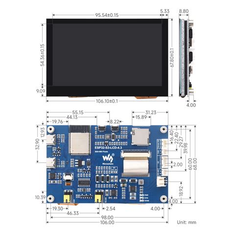 Waveshare Esp32 S3 43inch Capacitive Touch Display Development Board 4495