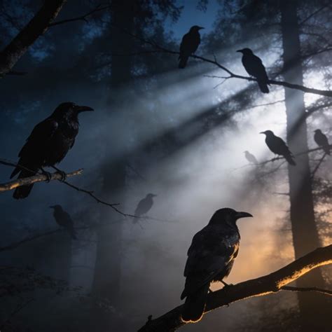Free Misty Raven Dawn Image Ravens Mist Forest Download At Stockcake