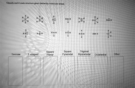 Solved Classify Each Lewis Structure Given Below By Molecular Shape Square Planar Square