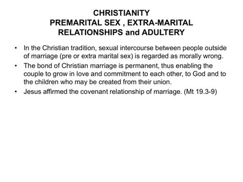 Christianity Premarital Sex Extra Marital
