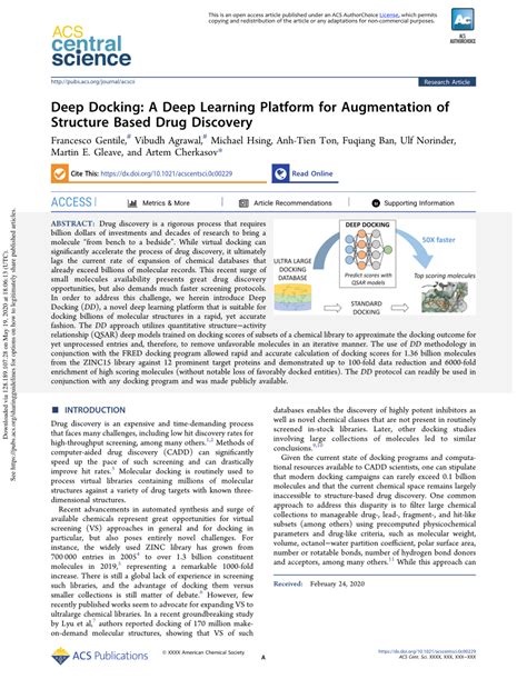 Pdf Deep Docking A Deep Learning Platform For Augmentation Of Structure Based Drug Discovery