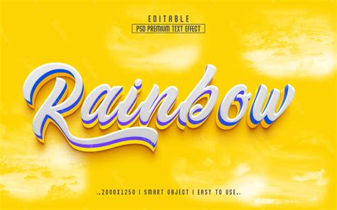 Rainbow Cursive Layered 3d Text Effect Photoshop Premium Psd File