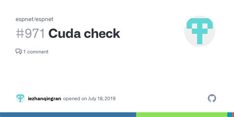 Cuda Check · Issue 971 · Espnetespnet · Github