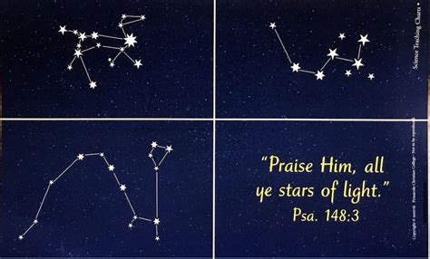 Abeka 4 6 Science Teaching Chart 27 28 Constellations Of The Northern Hemisphere Chart C