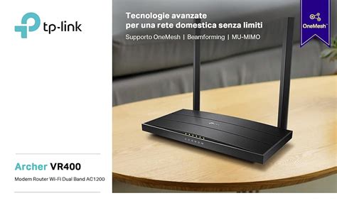 Tp Link Archer Vr400 Dual Band Wi Fi Router Ac1200mbps Vdsl2 Profile 17a Vdsl Fttc Ftts Adsl