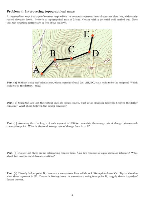 Problem Interpreting Topographical Maps A Chegg
