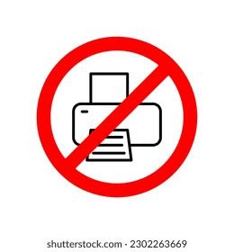 No Stop Printer Icon Printout Electronic Stock Vector Royalty Free Shutterstock