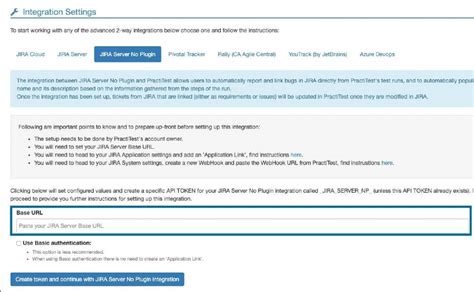 Jira Server No Plugin Practitest
