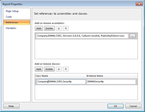 C Ssrs Custom Assembly Pass Parameters To Constructor Stack Overflow