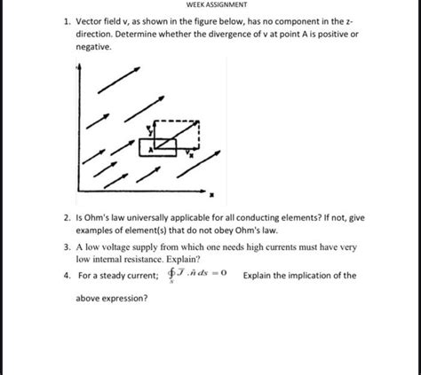 Solved 1 Vector Field V As Shown In The Figure Below Has Chegg Com