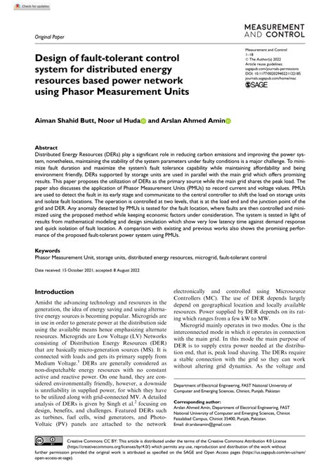 pdf design of fault tolerant control system for distributed energy
