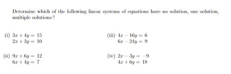 solved determine which of the following linear systems of
