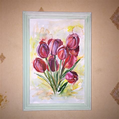 Иллюстрация тюльпаны в стиле живопись