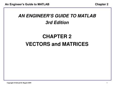 ppt an engineer s guide to matlab 3rd edition chapter 2 vectors and