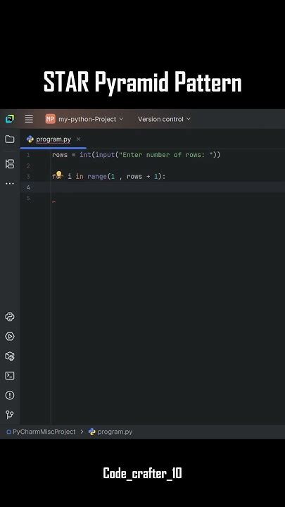 ⭐ Python Program To Print Star Pyramid Pattern Pattern Printing