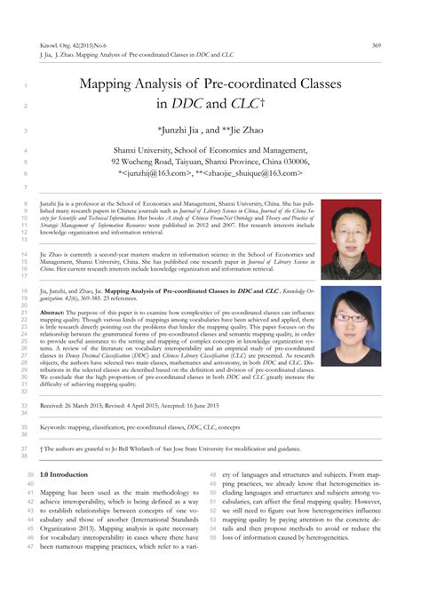 Pdf Mapping Analysis Of Pre Coordinated Classes In Ddc And Clc