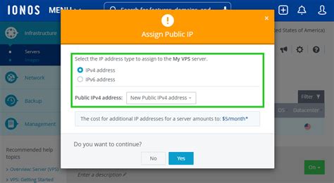 Assigning A New Additional Ip Address To A Server Vps And Migrated Cloud Servers Ionos Help