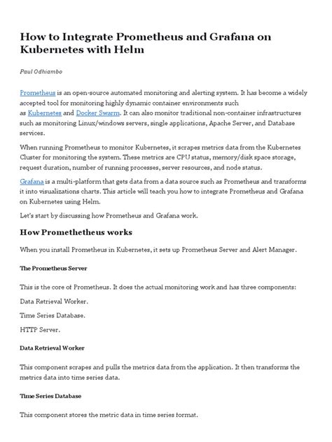 how to integrate prometheus and grafana on kubernetes with helm pdf