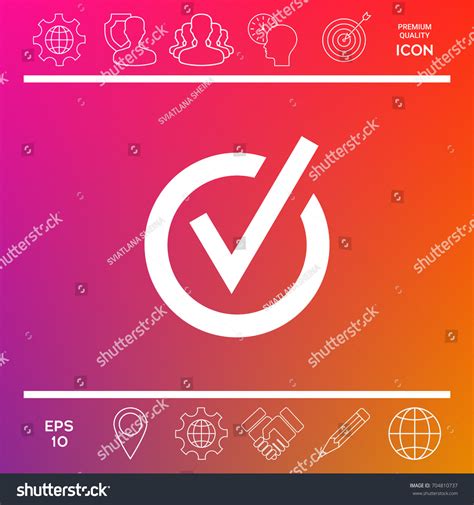 Rounded Check Mark Icon Stock Vector Royalty Free Shutterstock