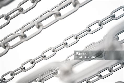 3d 일러스트 금속 체인입니다 금속 스틸 체인 흰색 배경에 고립입니다 산업용 금속 체인 매우 튼튼한 금속 체인 성공의 개념