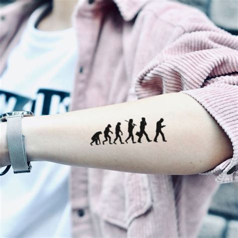 Human Evolved Existential Evolution Temporary Tattoo Sticker Etsy
