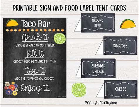 Free Printable Taco Bar Signs Free Printable A Z