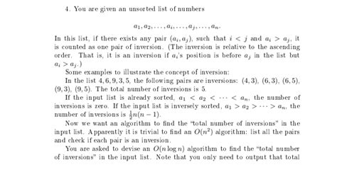 Solved 4 You Are Given An Unsorted List Of Numbers