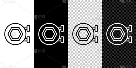 悬挂标识用蜂窝隔离在黑白透明背景上。招牌图标。蜂蜜细胞的象征。甜蜜的天然食品。向量素材 花瓣网