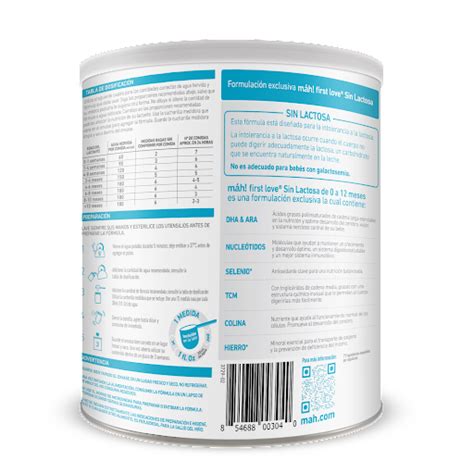 Formula Mah Sin Lactosa Para Lactantes 0 12 Meses 400 Gr