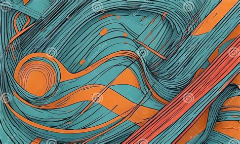 Abstract Featuring Complex Pattern Overlapping Lines And Curves In