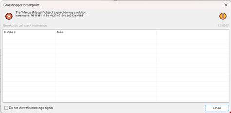 Grasshopper Breakpoint Object Expired For All Objects Grasshopper