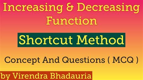 Increasing And Decreasing Function Short Trick Cbse Term 1 Class 12th