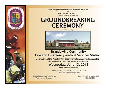 Groundbreaking Ceremony Brandywine Community Fireems Station