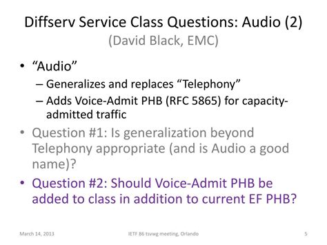 Ppt Diffserv Service Class Questions Hi Res 1 David Black Emc