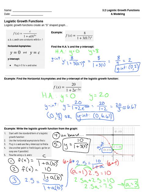 32 Notes Logistic Growth Functions Pdf