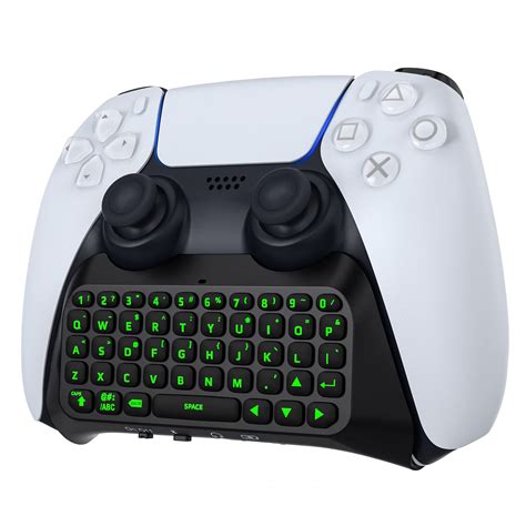 Moko Keyboard For Ps5 Controller With Green Backlight Bluetooth Wireless Mini Keypad Chatpad