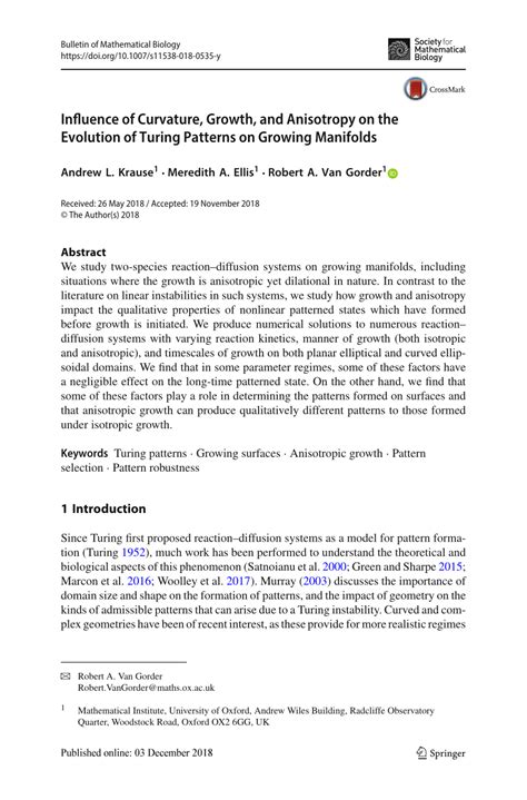 Pdf Influence Of Curvature Growth And Anisotropy On The Evolution