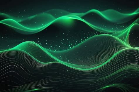 Premium Photo Green Particle Flow Abstract Digital Data Structure For