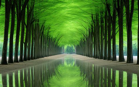 Trees Lined Up Horizontally Background Roadside Tree Branch Domestic Travel Background Image