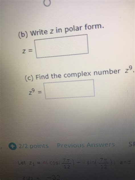 solved a write z in polar form b find the complex number