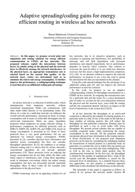 Pdf Adaptive Spreadingcoding Gains For Energy Efficient Routing In