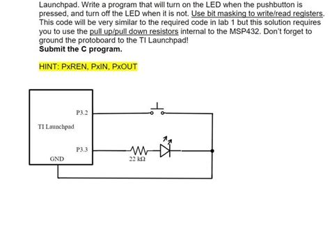 Solved Write The Code To Turn On And Off The LED According Chegg