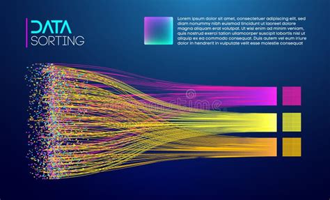 Multi Colored Flowing Data Streams Representing Information Sorting And