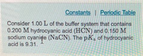 solved constants periodic table consider 1 00 l of the